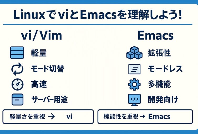 新Linux入門｜LinuxでviとEmacsを理解しよう！2大テキストエディタの特徴と選び方 | 新Linux入門 PartⅢ | 演習で学ぶインフラLinux